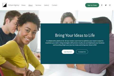 Make a Website with Eclipse Agency Template | Website.com