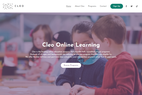 Make a Website with Cleo Online Education Template | Website.com