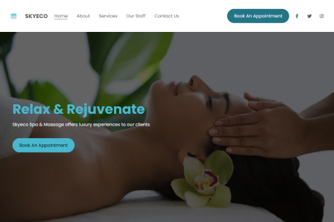 Make a Website with Skyeco Spa & Massage Template | Website.com