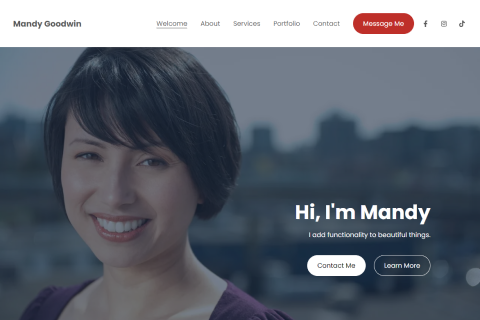 Make a Website with Mandy Goodwin Portfolio Template | Website.com