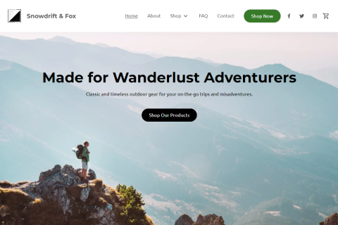 Make a Website with Snowdrift & Fox Template | Website.com