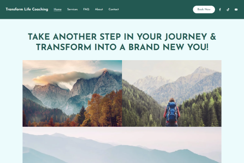 Make a Website with Transform Life Coaching Template | Website.com