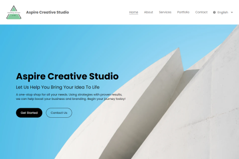 Make a Website with Aspire Creative Studio Template | Website.com