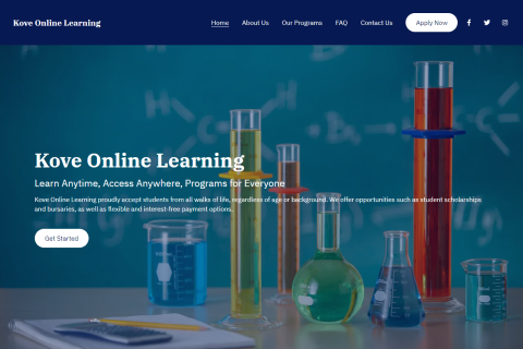 Make a Website with Kove Online Learning Template | Website.com
