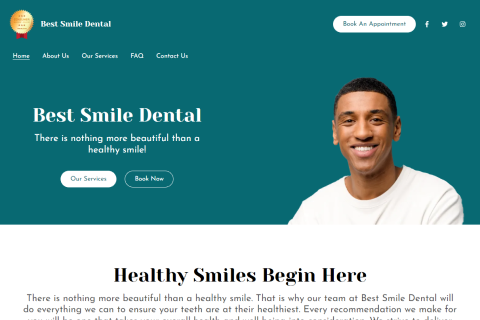 Make a Website with Best Smile Dental Template | Website.com