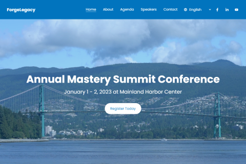 Make a Website with ForgeLegacy Annual Seminar Template | Website.com