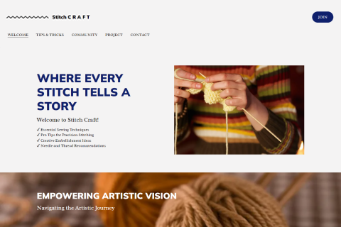 Make a Website with Stitch Craft Template | Website.com