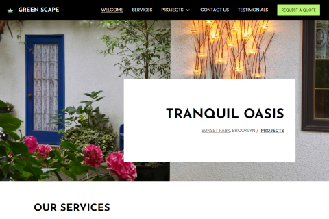 Make a Website with Green Scape Template | Website.com