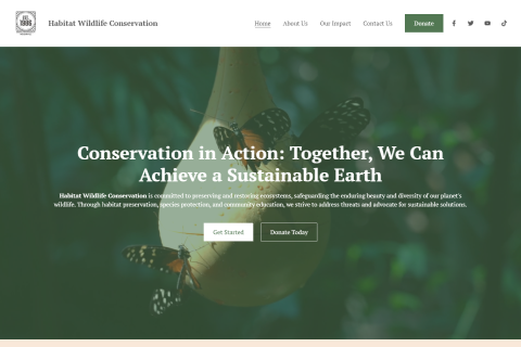 Make a Website with Habitat Wildlife Conservation Template | Website.com