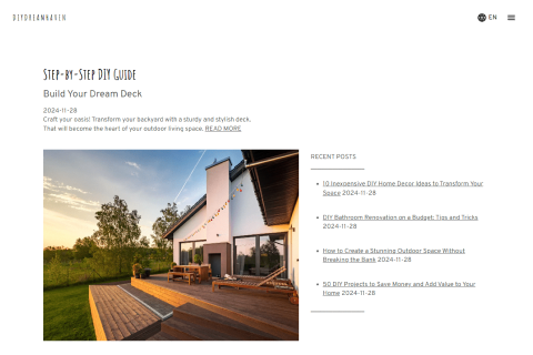 Make a Website with DIY Dream Haven Template | Website.com