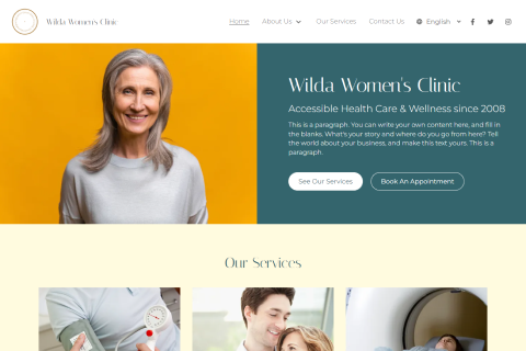 Make a Website with Wilda Women's Clinic Template | Website.com