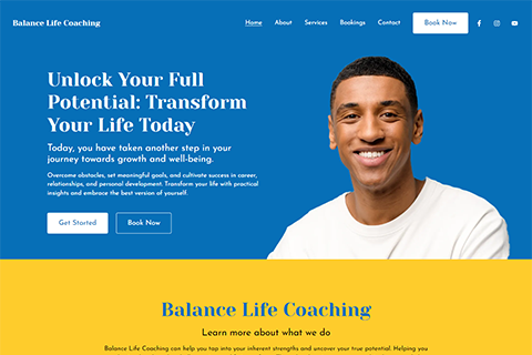 Make a Website with Balance Life Coaching Template | Website.com