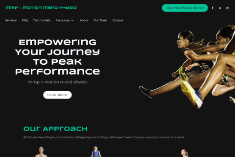 Make a Website with Motion Mend Physio Template | Website.com
